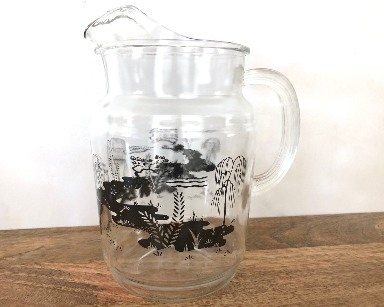 Vintage Glass and Pitcher Set Set of 5 Serving Set | Etsy