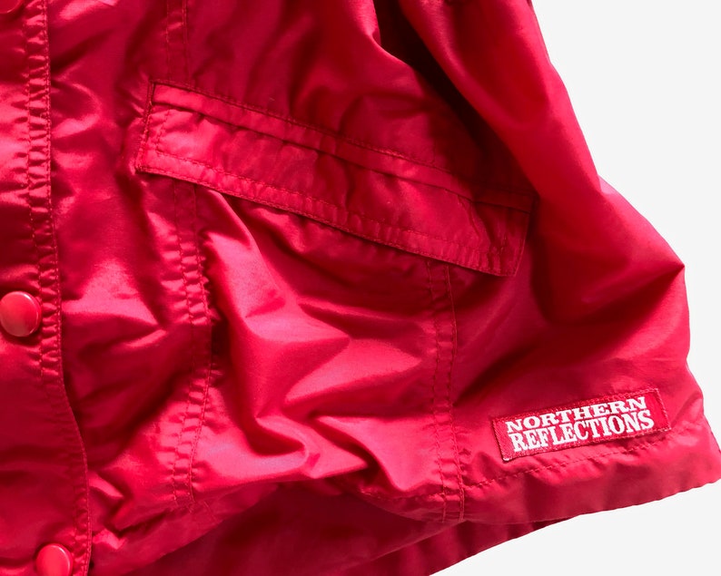 Vintage Coat | Large Red Drawstring Coat | Ski/snow/windbreaker Coat ...