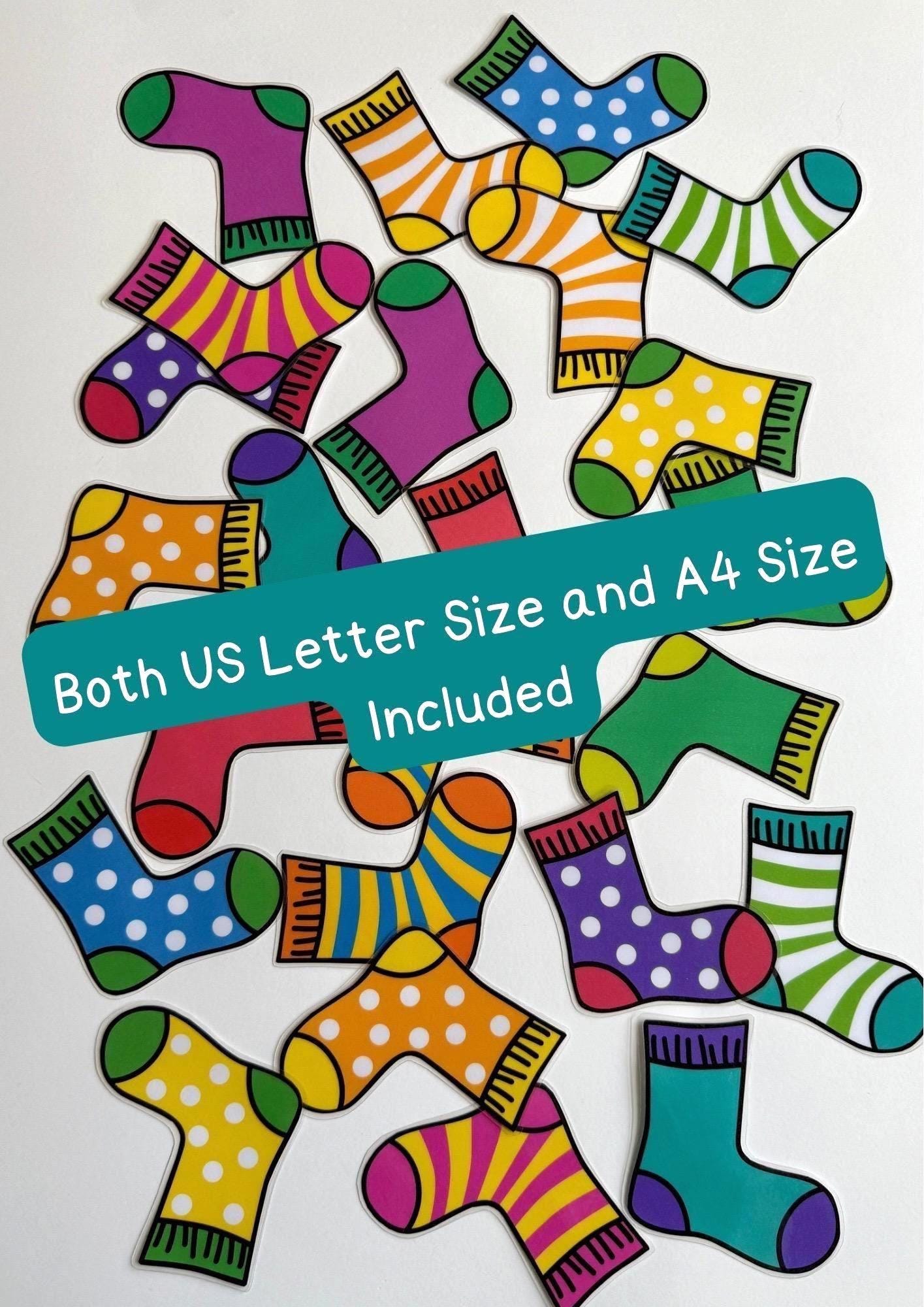 Socks Pattern Matching Game for Kids – Bright Colors, Printable ...