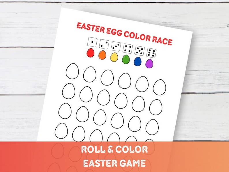 Easter Egg Roll & Color Game | Toddler and Preschool Dice Activity (PDF ...