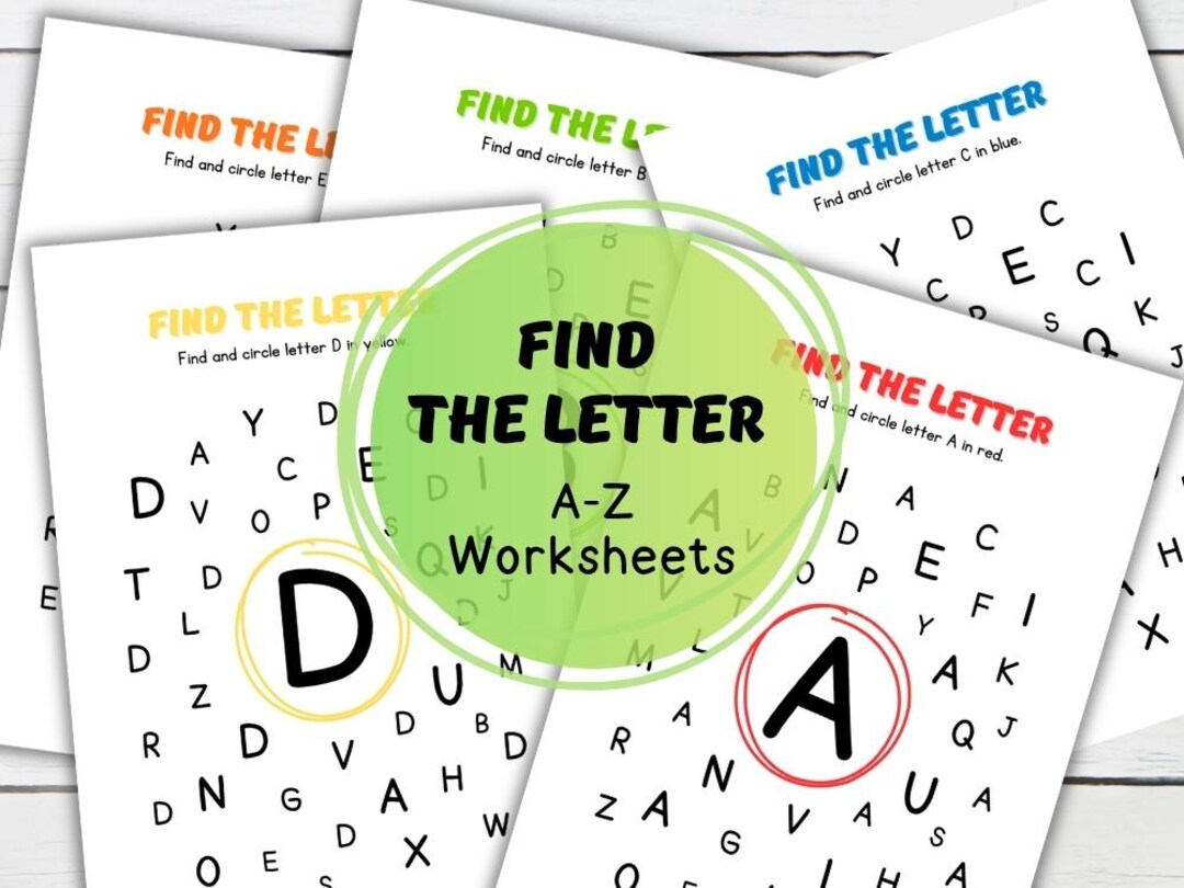 Find the Letter Worksheets A-Z, Alphabet Recognition Activity ...