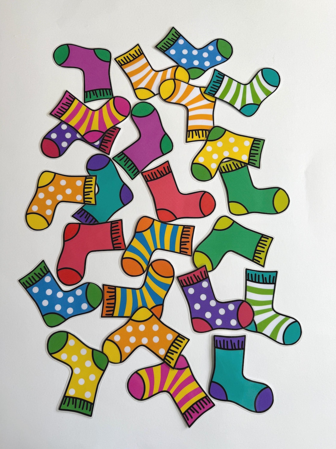 Socks Pattern Matching Game for Kids – Bright Colors, Printable ...