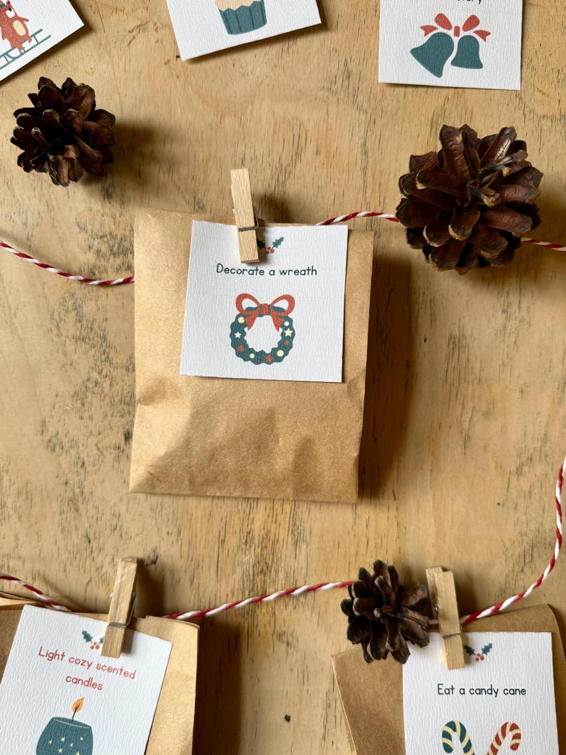 30 Christmas Advent Calendar Activity Cards + 6 Blank Cards – Printable ...