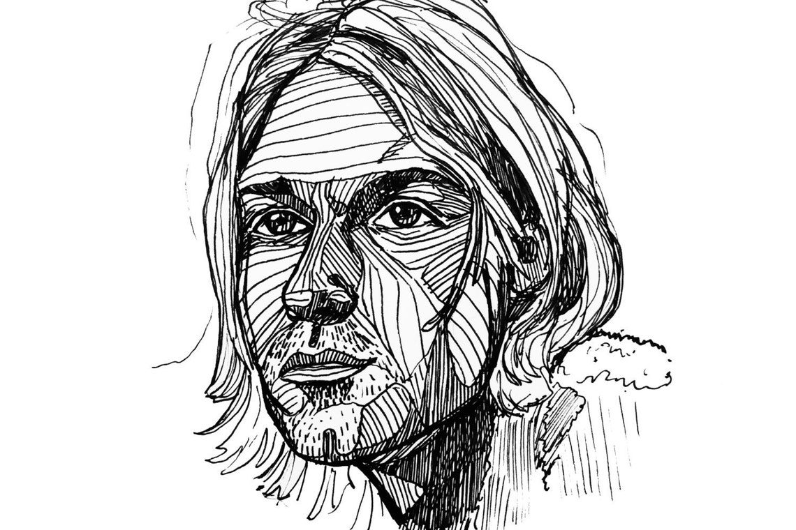 Kurt Cobain Line Drawing Portrait Print | Etsy