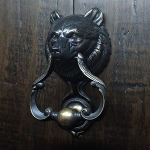 Bear Door Knocker Cast Bronze With Black Patina Finish - Etsy