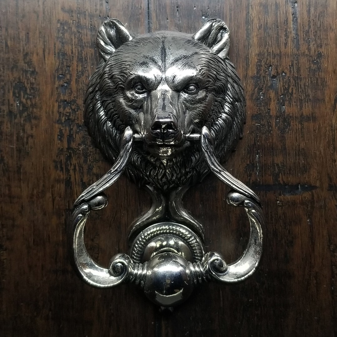 Bear Door Knocker Small Bronze Nickel Plated High Gloss - Etsy