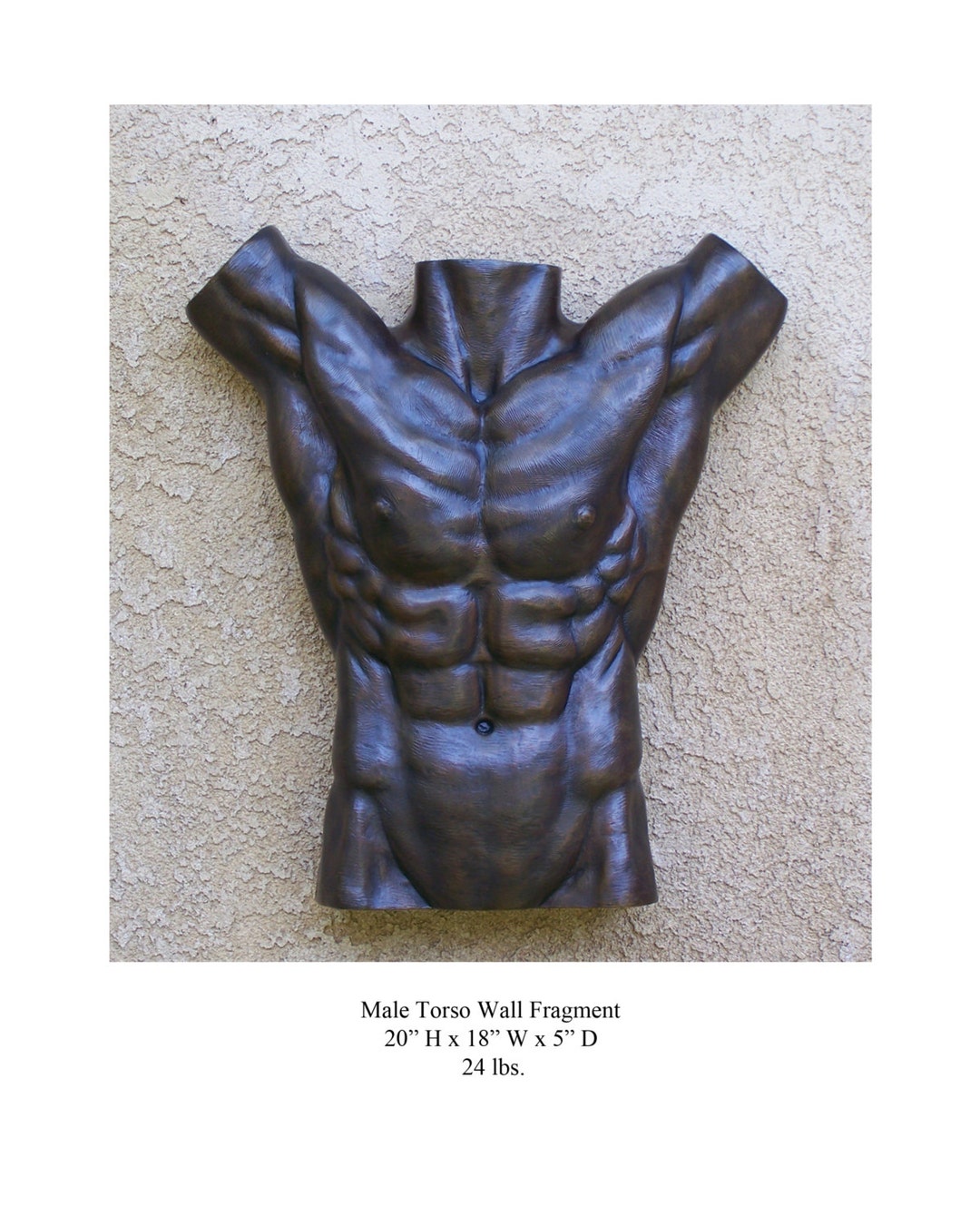 Male Torso Sculpture. Cast Bronze With a Classic Brown Bronze Patina ...