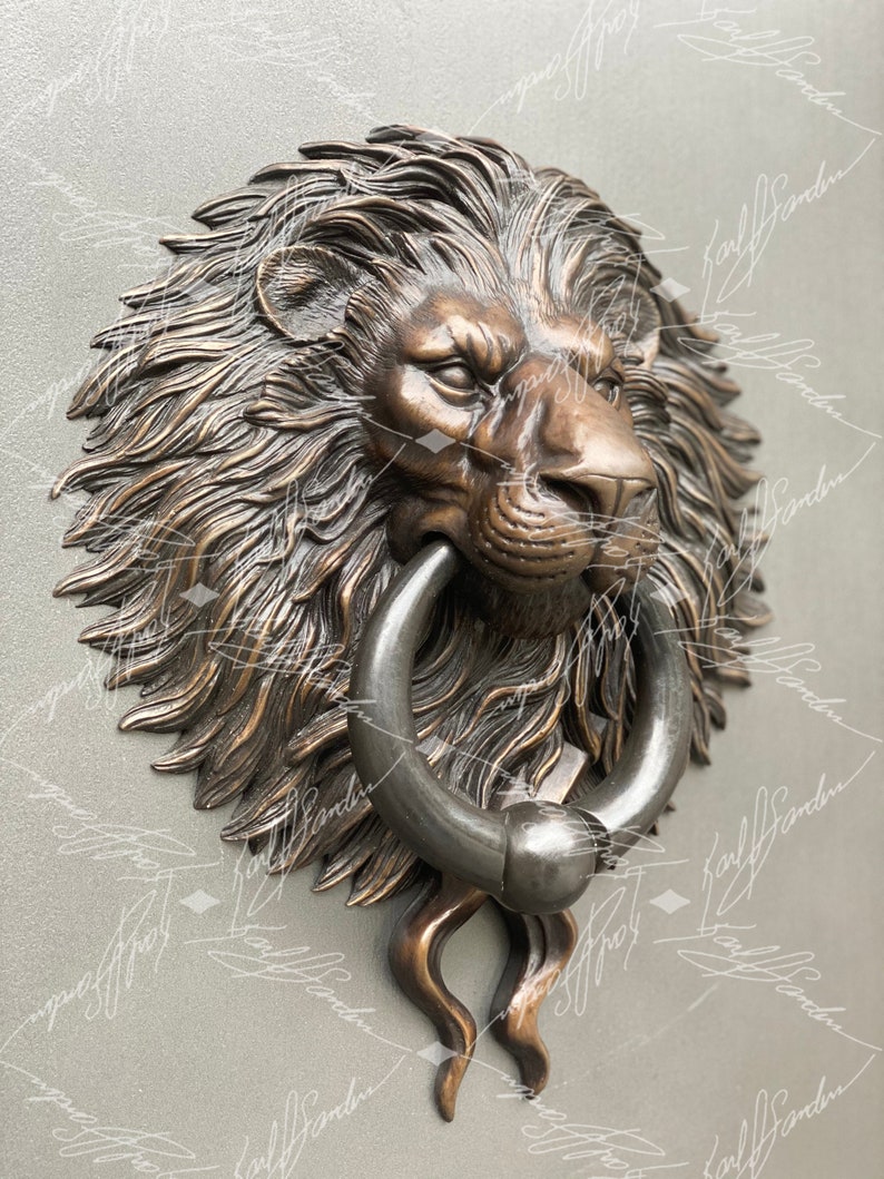 Lion Door Knocker With Ball Ring. Very Large. Cast Bronze With - Etsy