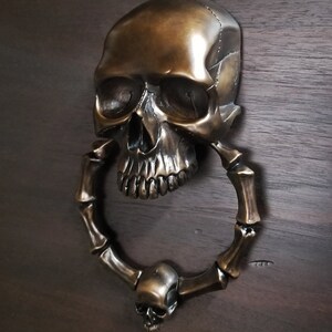 Skull Door Knocker, Cast Bronze With a Classic Brown Bronze Patina ...