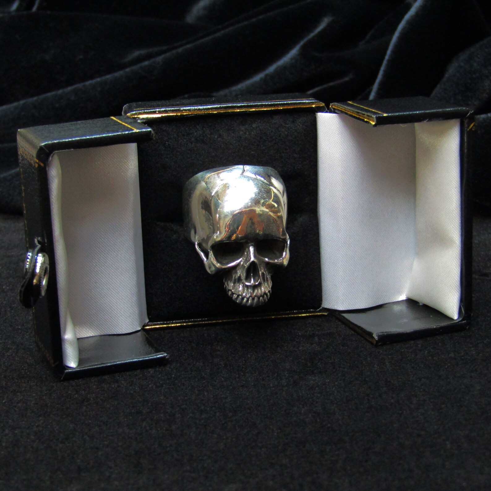 Skull Ring Sterling Silver Finish | Etsy