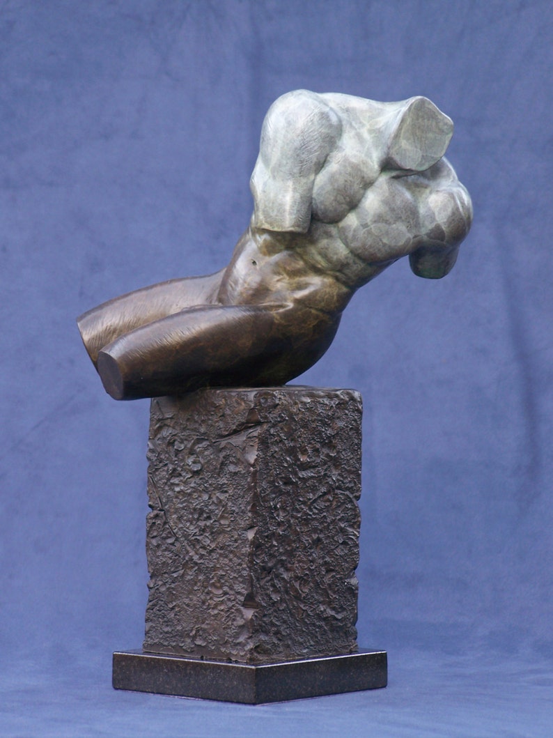 Male Torso Fragment Sculpture. Cast Bronze. | Etsy