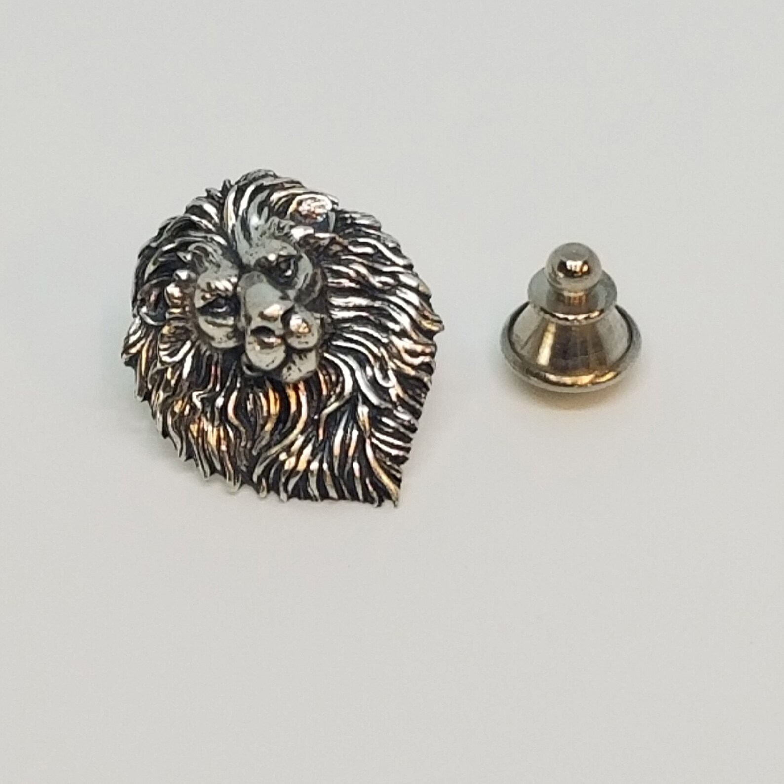 Leo Sterling Silver Lion Head Tie Pin. | Etsy