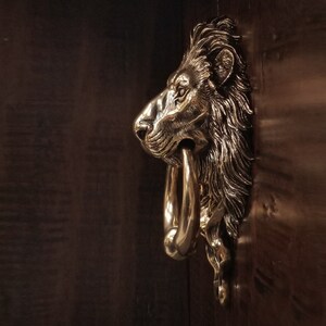 Lion Head Door Knocker With Ball Ring. Cast Bronze With a High - Etsy