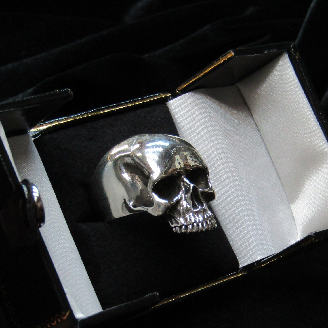 Skull Ring Sterling Silver Finish | Etsy