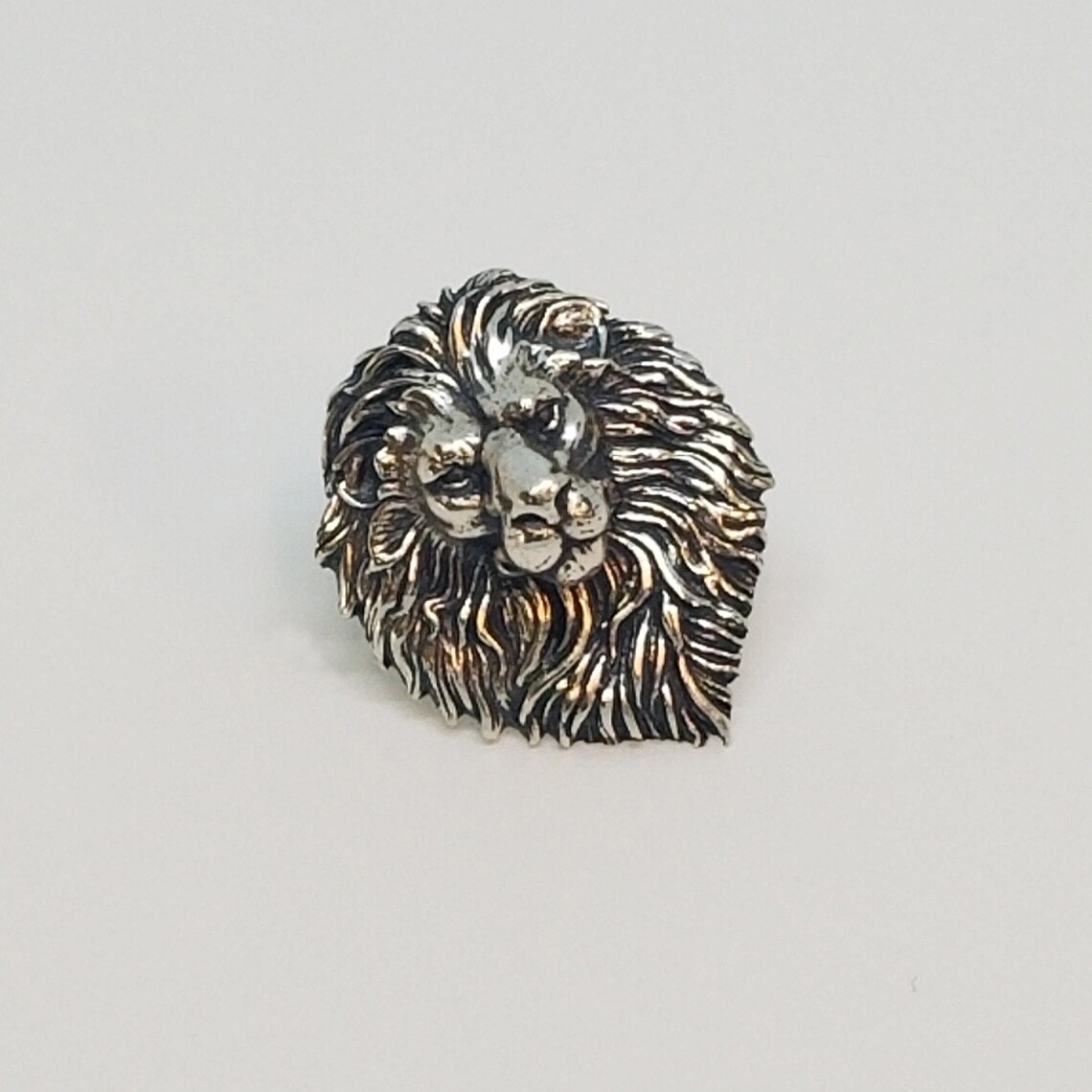 Leo Sterling Silver Lion Head Tie Pin. | Etsy