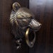 Bear Door Knocker With Ball Ring, Cast Bronze in Classic Brown Bronze ...