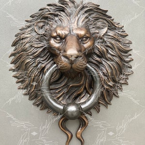Lion Door Knocker With Ball Ring. Very Large. Cast Bronze With a ...