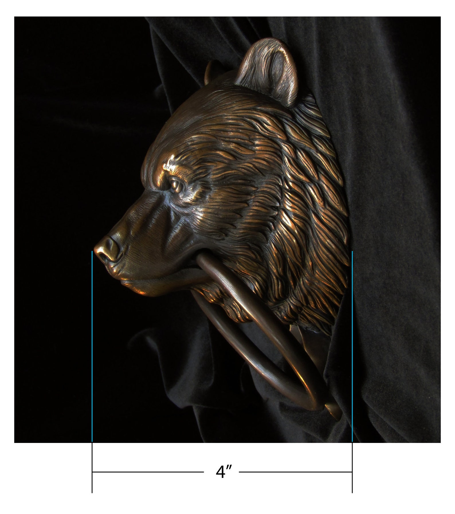 Bear Door Knocker With Ball Ring Cast Bronze in Classic Brown - Etsy