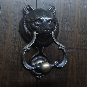 Bear Door Knocker Cast Bronze With Black Patina Finish - Etsy