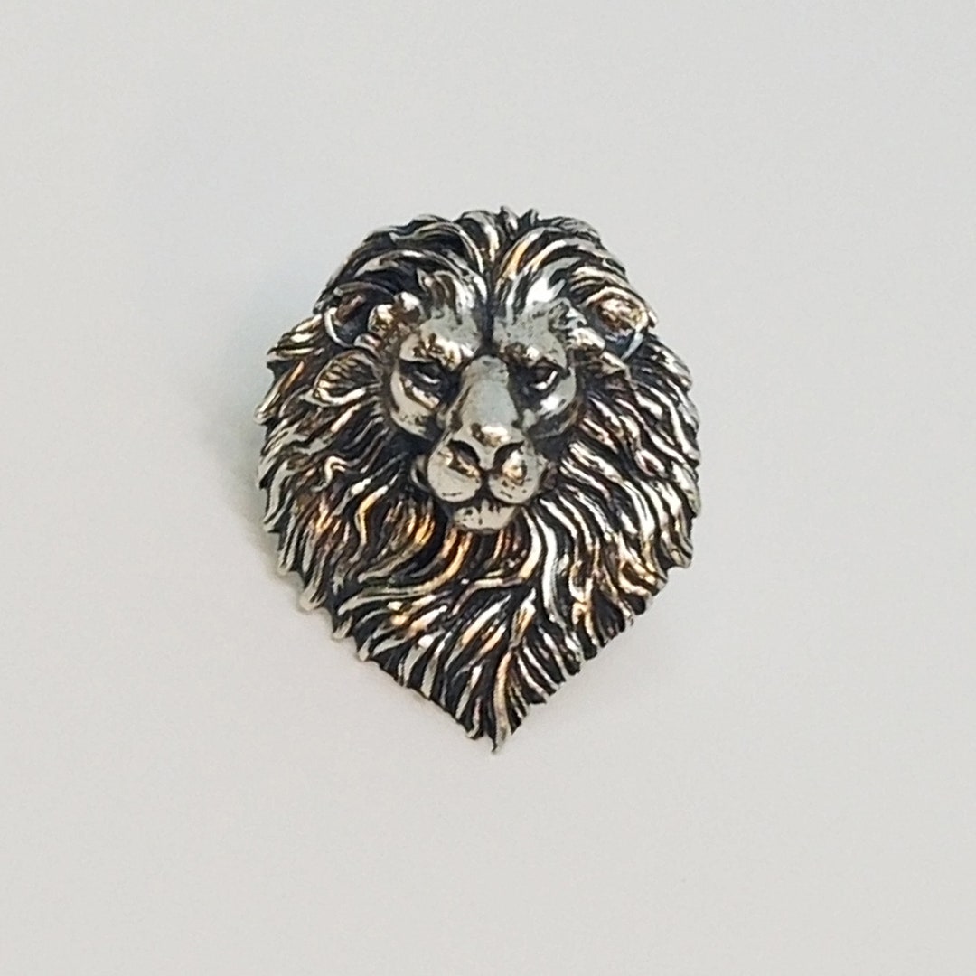Leo Sterling Silver Lion Head Tie Pin. - Etsy