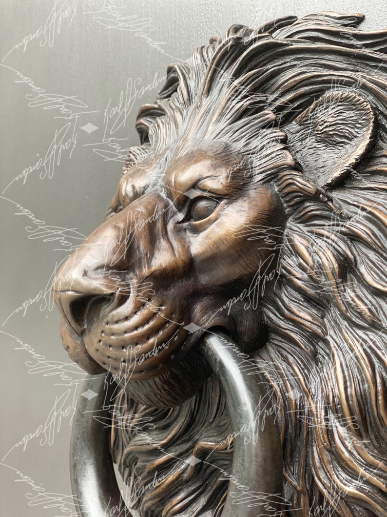 Lion Door Knocker With Ball Ring. Very Large. Cast Bronze With - Etsy