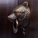 Bear Door Knocker With Ball Ring, Cast Bronze in Classic Brown Bronze ...
