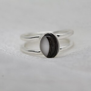 Lock of Hair Ring, Lock of Fur Ring, Double Band Oval Keepsake Ring ...
