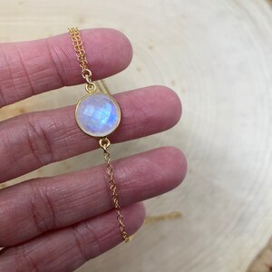 Rainbow Moonstone Foot Chain Moonstone Anklet Sterling Silver or Gold Filled Body Chain ...