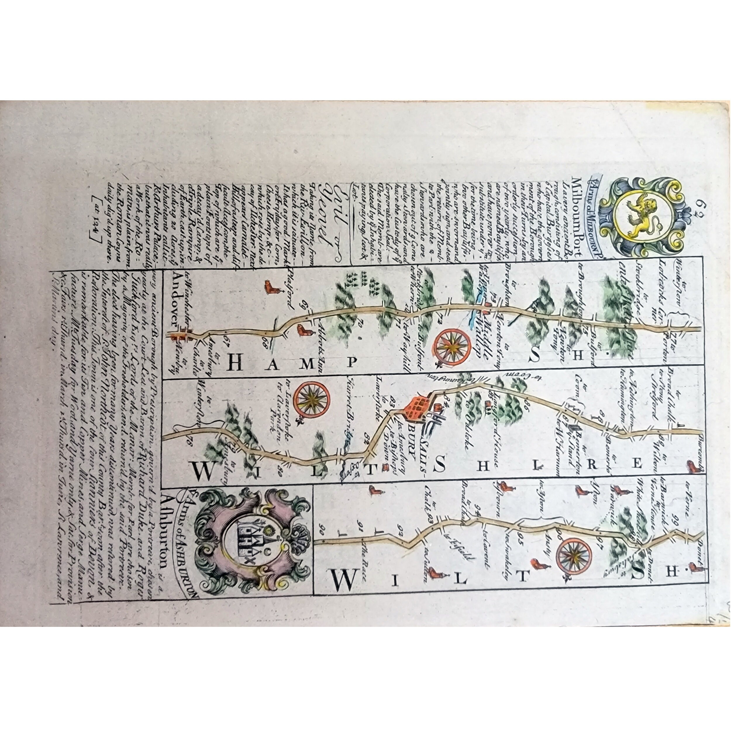 Vintage 1736 Maps Britania Depicta Color Engraving Free - Etsy