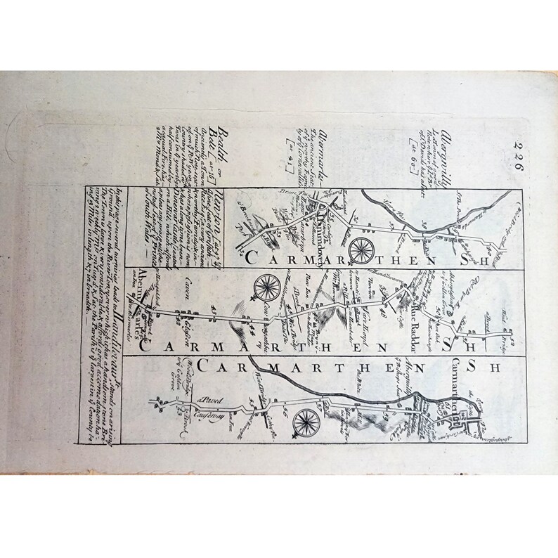 Vintage 1736 Maps Britania Depicta Color Engraving Free - Etsy