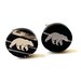 Bear Cuff Links Made From Natutral Obsidian FREE SHIPPING Gift Box ...