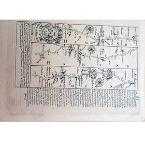 Vintage 1736 Maps Britania Depicta Color Engraving Free - Etsy