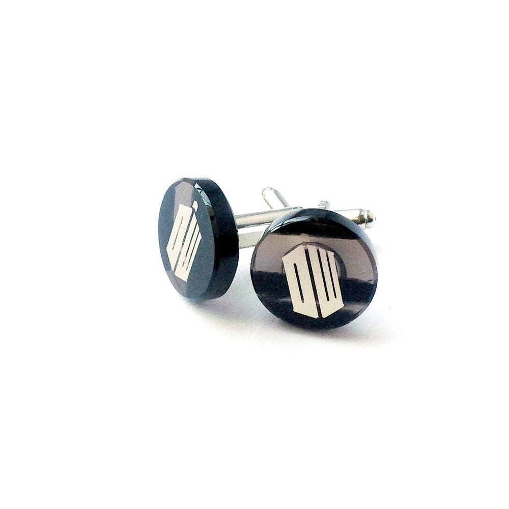 Dr. Who Sign Cuff Links Made of Natural Obsidian Superhero - Etsy