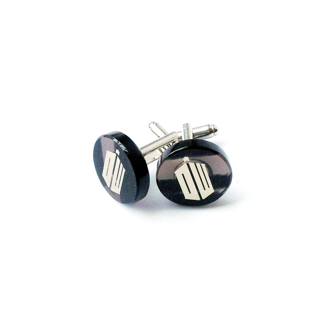 Dr. Who Sign Cuff Links Made of Natural Obsidian Superhero - Etsy