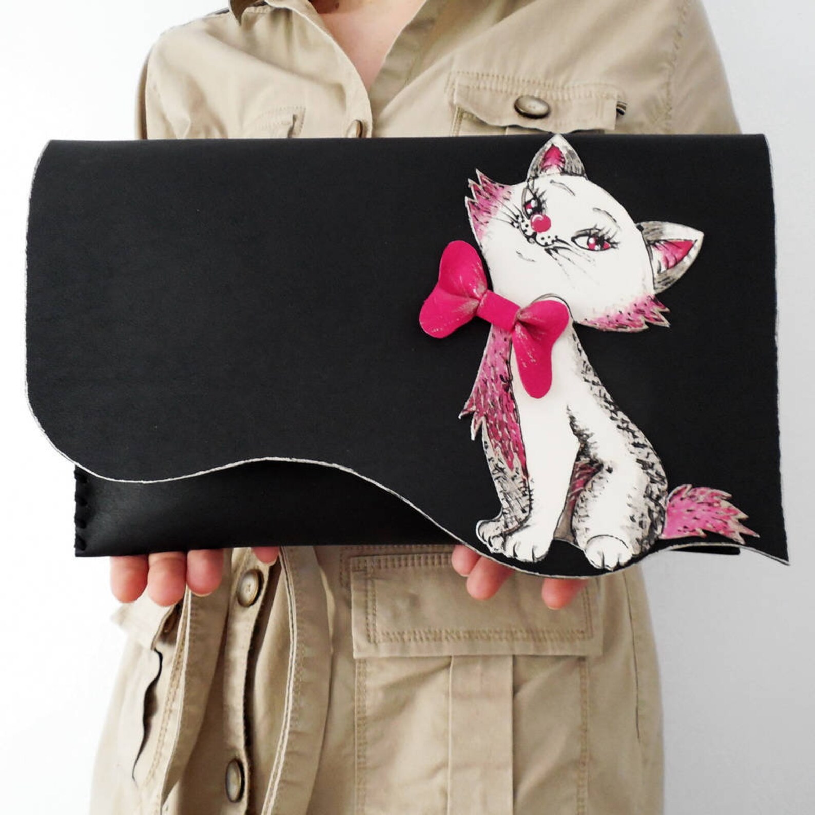 Marie Cat the Aristocats Clutch Black and Gold Cat Clutch - Etsy