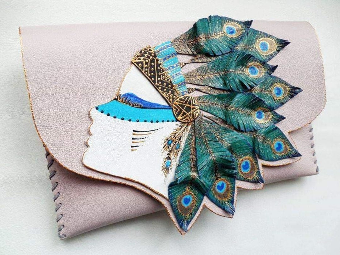 Native American Indian Headdress Bag-live Free Purse-feather Bag-women ...