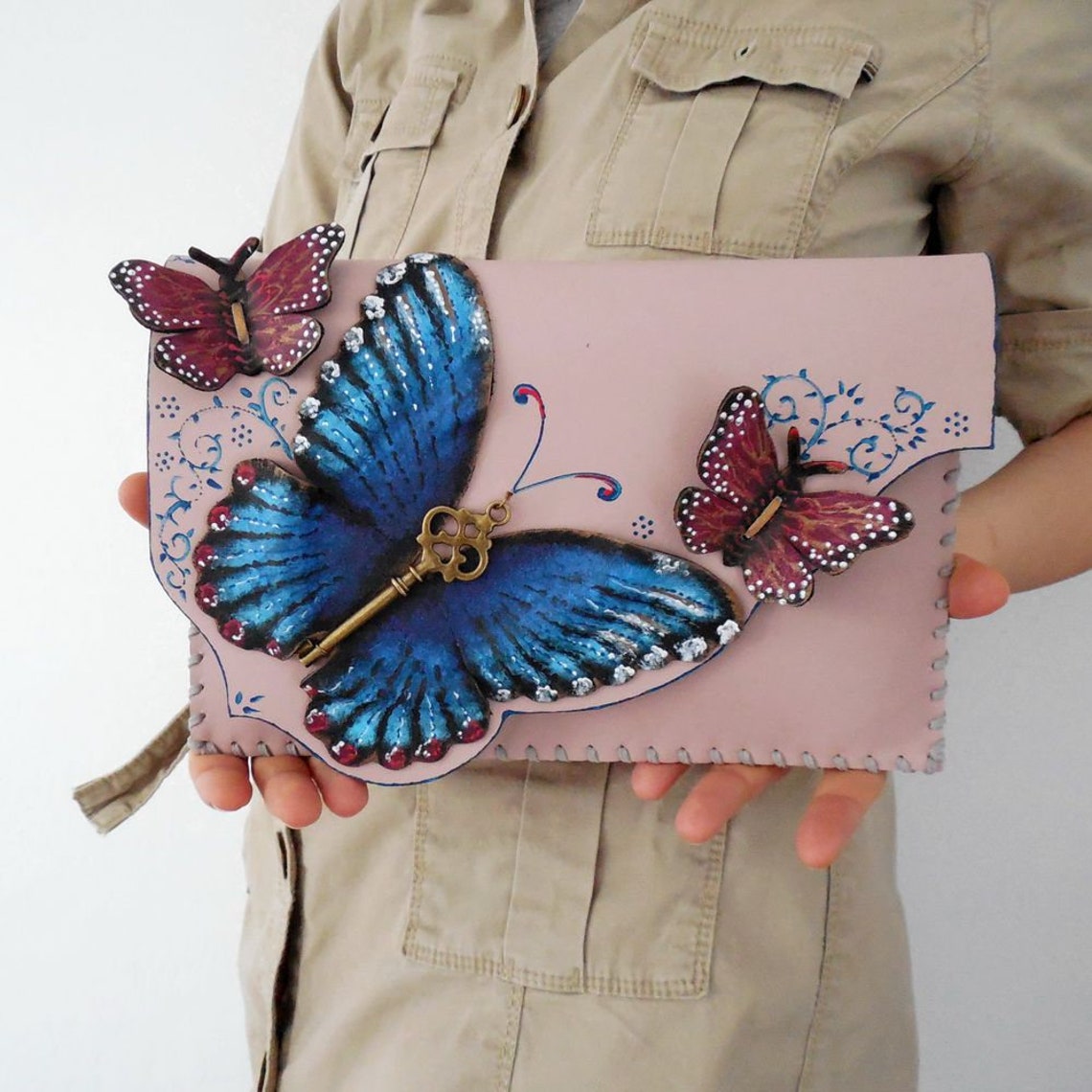 Blue butterfly bagUnusual Butterfly bagAnniversary GiftBest | Etsy