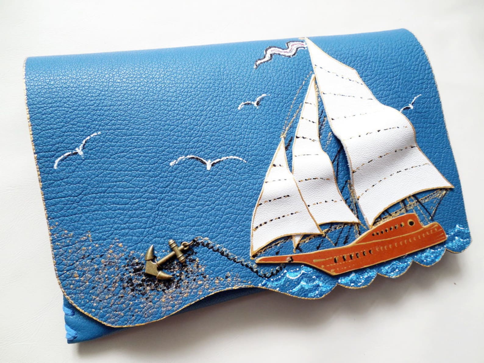 Sail Boat Bag nautical Purse Nautical Leather Bag Sailing | Etsy