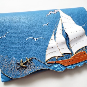 Sail Boat Bag ,nautical Purse, Nautical Leather Bag, Sailing Ship ...