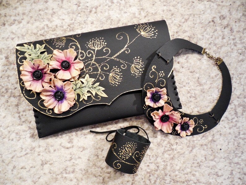 Floral Clutch Painted Clutch Pink Flowers Purse Floral Bag - Etsy