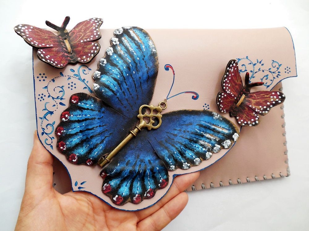 Blue butterfly bagUnusual Butterfly bagAnniversary GiftBest | Etsy