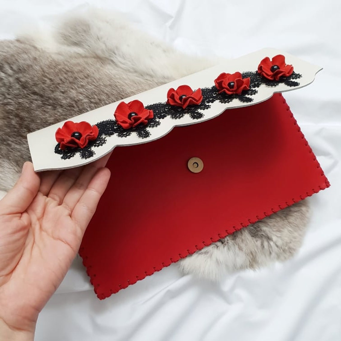 Christmas Bag Red White Clutch Tablet Bag Christmas Gift - Etsy