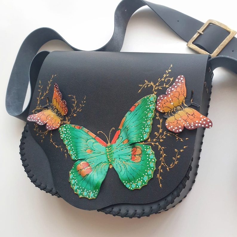 Butterfly Bag, Butterfly Saddlebag , Butterfly Crossbody, Leather Bag ...