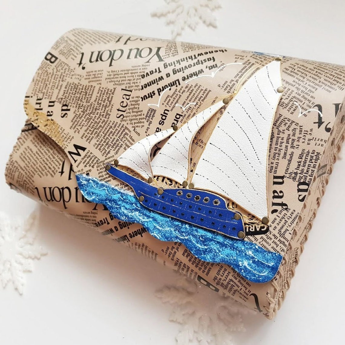 Sail Boat Bag nautical Purse Nautical Leather Bag Sailing - Etsy