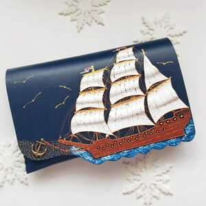 Nautical Bag, Nautical Leather Purse, Navi Bag, Nautical Gift, Nautical ...