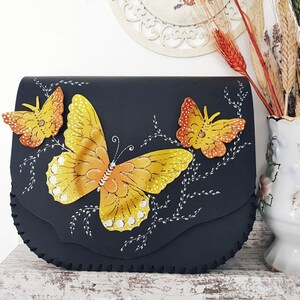 Butterfly Bag, Butterfly Saddlebag , Butterfly Crossbody, Leather Bag ...