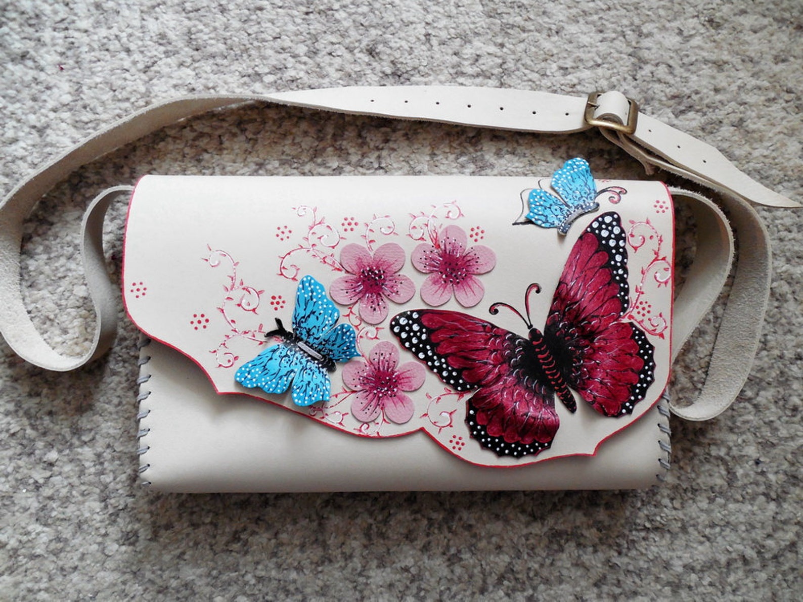 Butterflies Purse Artistic Bag Unique Leather Bag Unusual Gift | Etsy