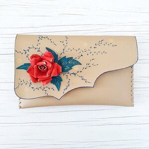 Red Roses Bag,leather Roses Bag,red Rose Purse,rose Lover Gift,designer ...