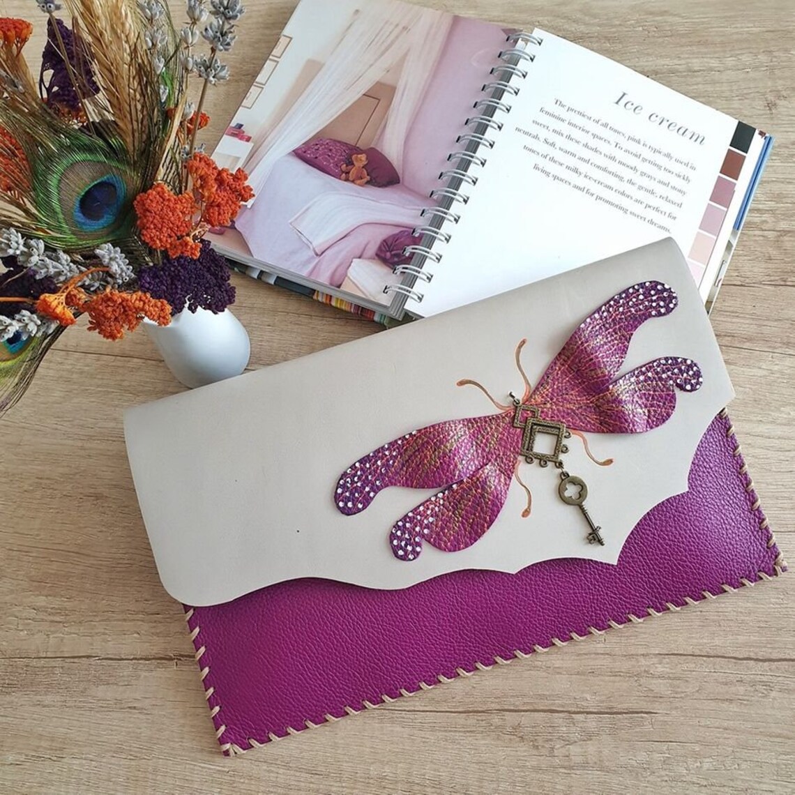 Dragonfly Handbag Painted Dragonfly Bag Christmas Gift Best | Etsy