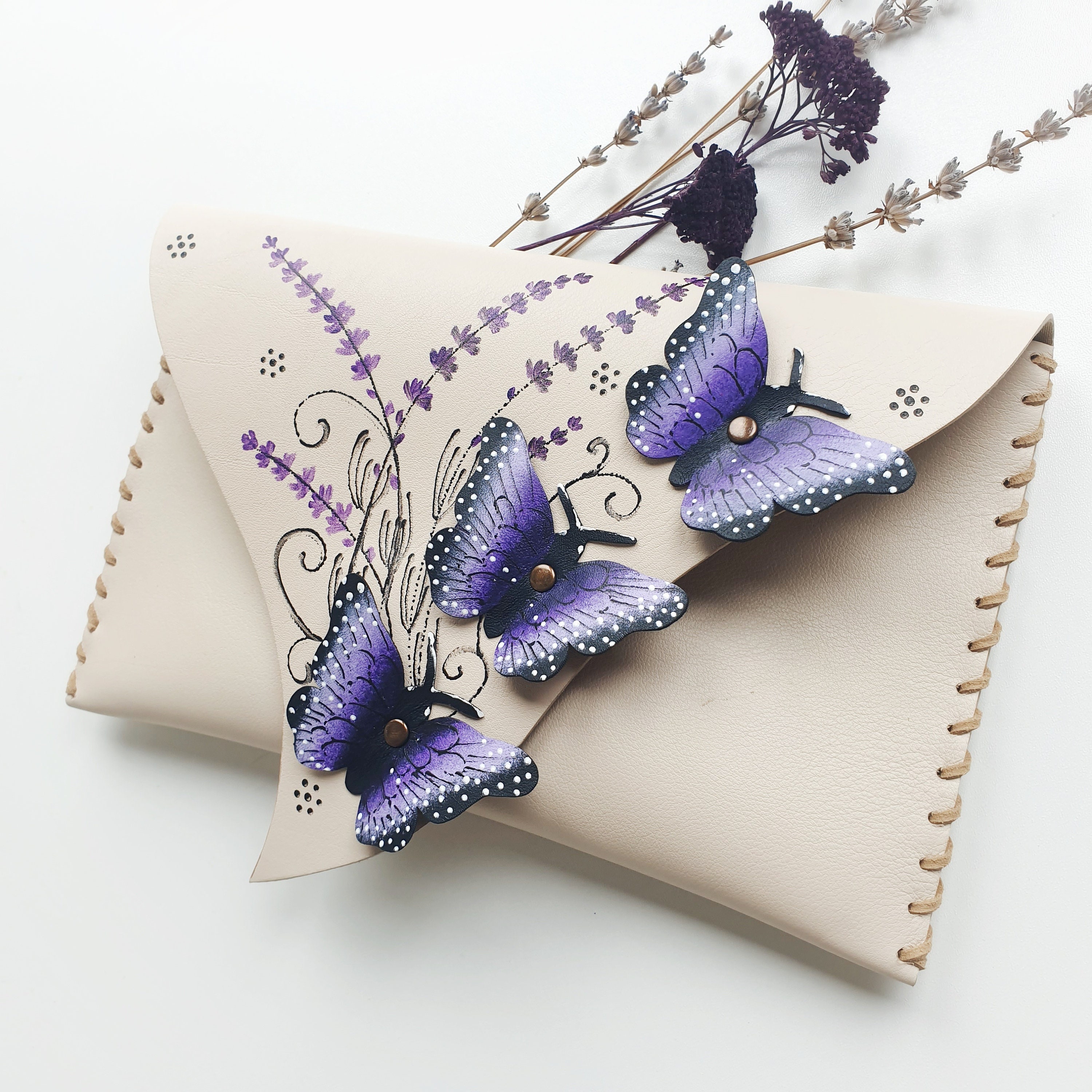 Butterfly Leather Bag Butterflies Clutch Bag Bridesmaid | Etsy